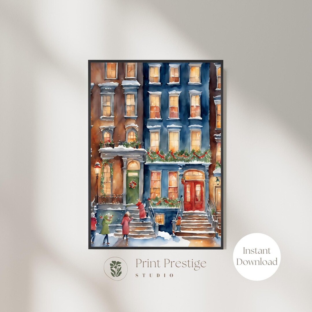 Christmas in NYC Art, Christmas in New York City Art, Christmas Wall ...