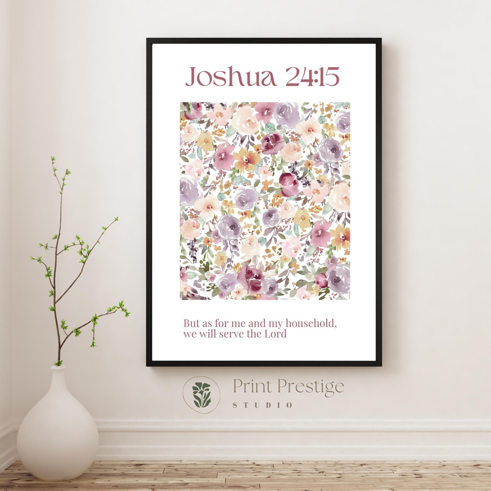 Joshua 24:15 Christian Digital Wall Art,"as for Me and My House ...