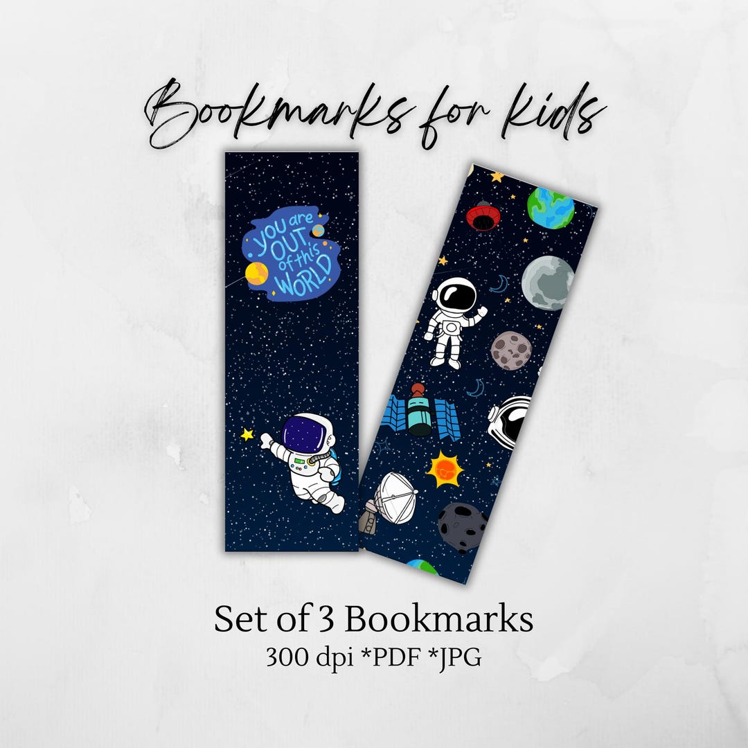 Trendy Printable Space Bookmarks for Kids – Stars Planets & Galaxy ...