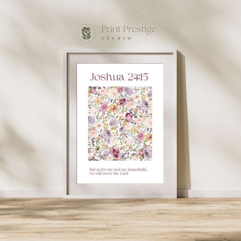Joshua 24:15 Christian Digital Wall Art,"as for Me and My House ...