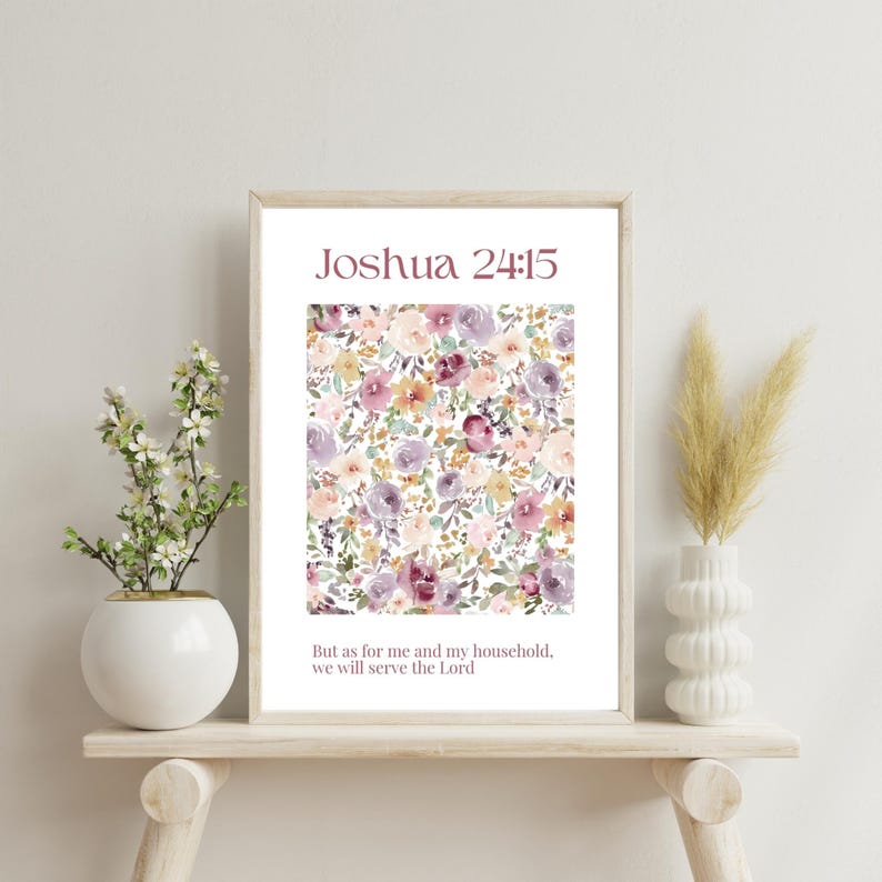 Joshua 24:15 Christian Digital Wall Art,"as for Me and My House ...