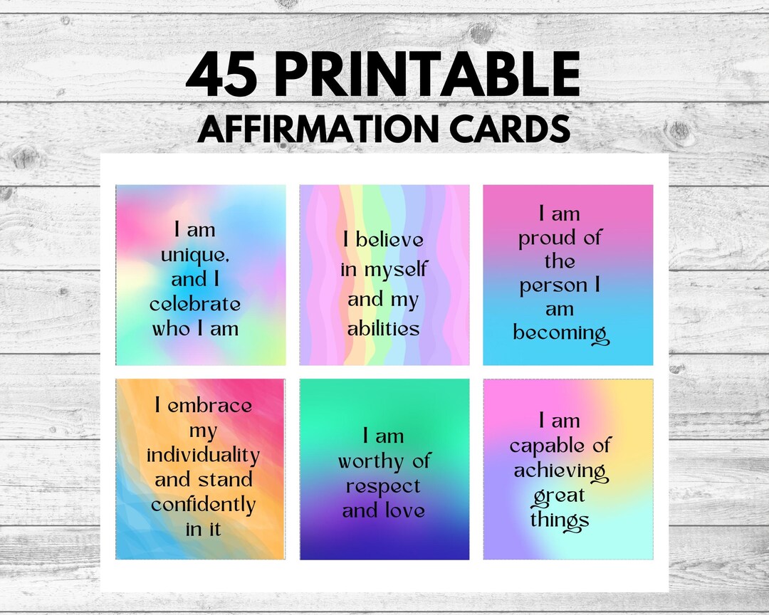 Printable Teen Affirmation Cards Mindfulness & Self-care Gift for ...