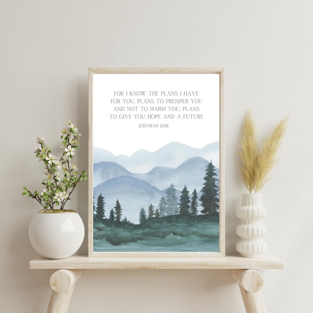 Jeremiah 29:11 for I Know the Plans I Have for You Wall Art, Christian ...