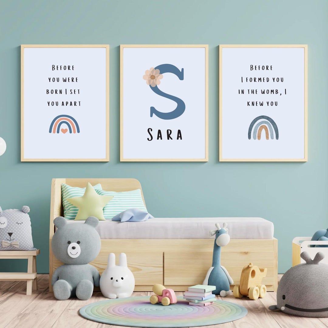 Christian Rainbow Nursery Wall Art 'god Keeps His Promises' Bible Verse ...