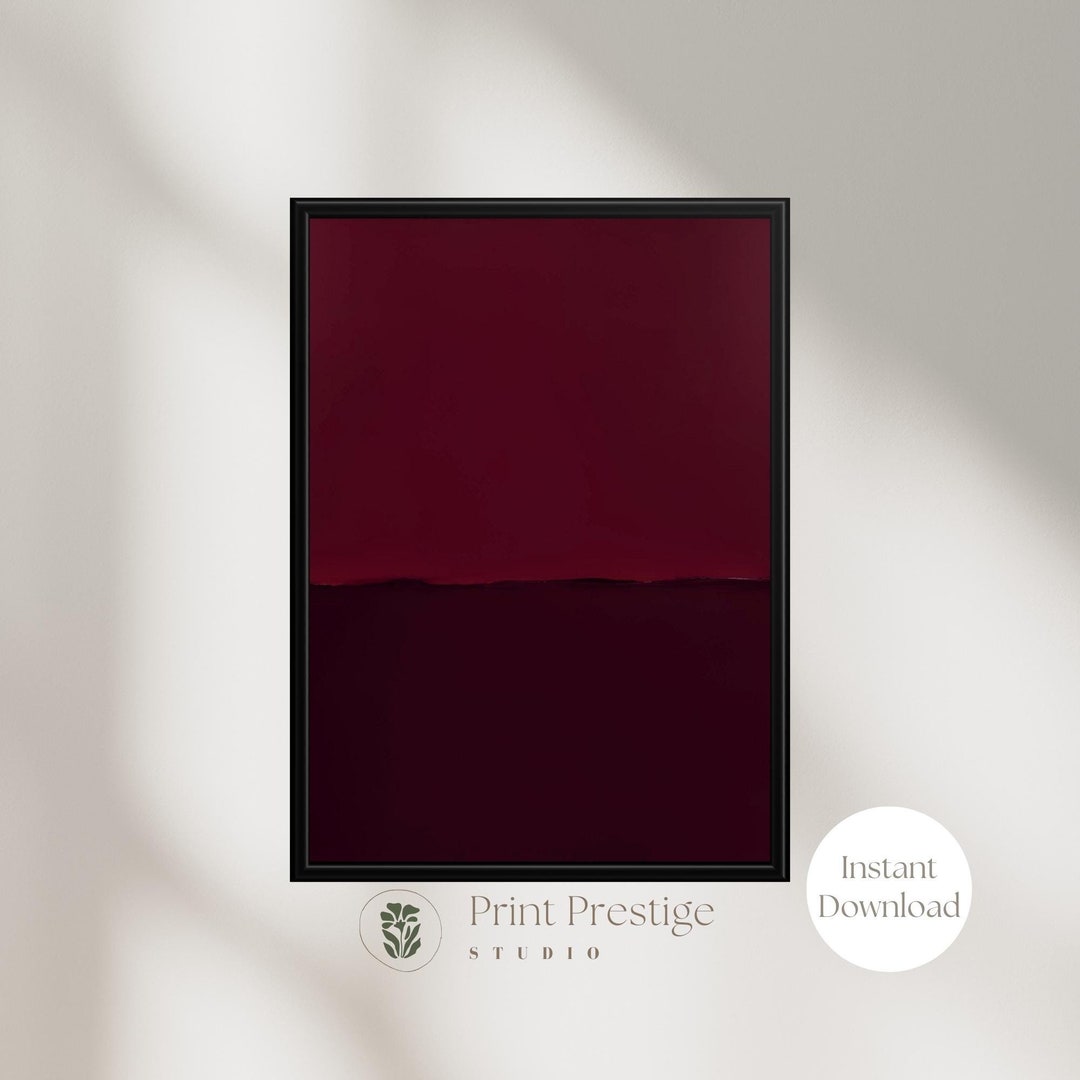 Cherry Red Abstract Textured Art, Trendy Burgundy Retro Printable Wall ...