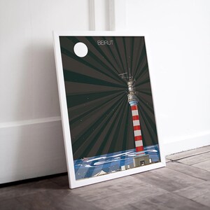 Manara Beirut Lebanon Lebanese Art Print Lighthouse Size A4 A3 A2 A1 ...