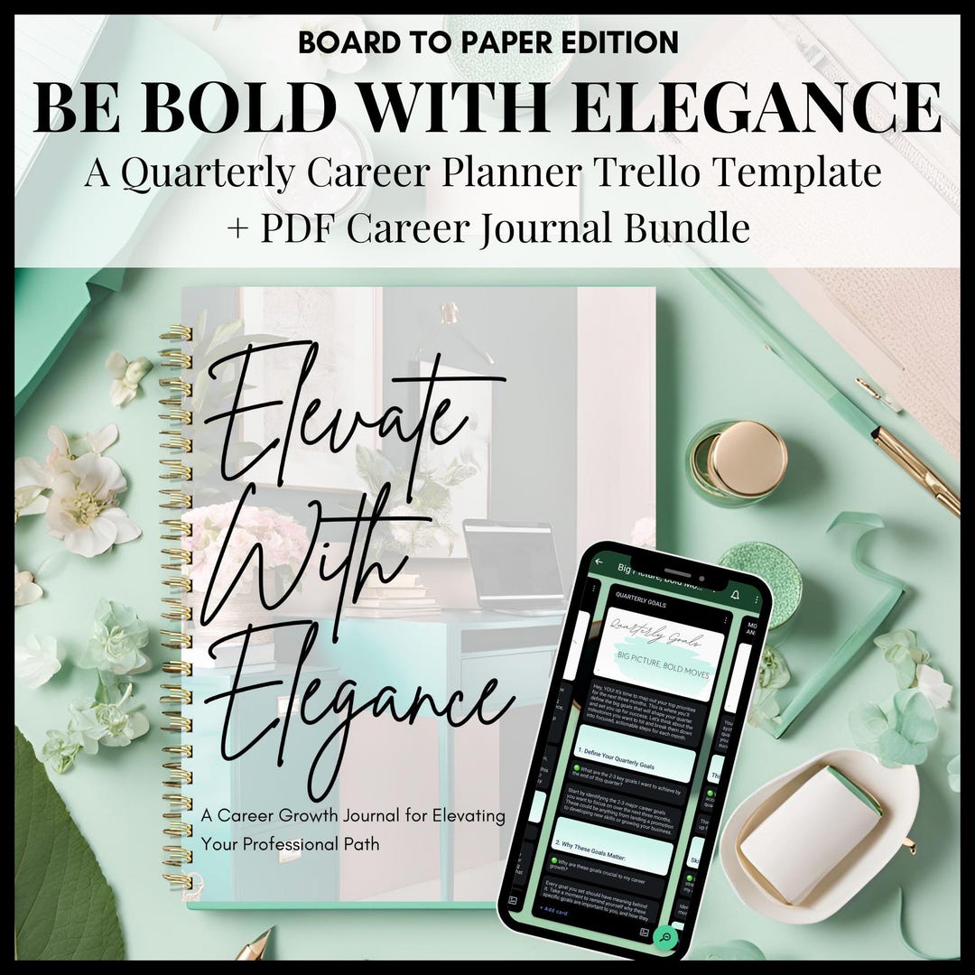 Be Bold With Elegance Career Planner & Growth Journal | Quarterly ...