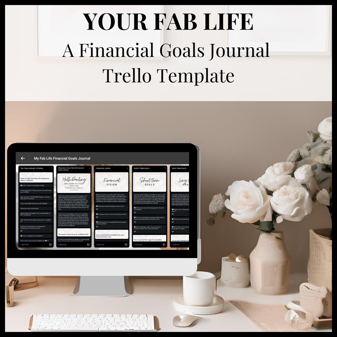 Financial Goals Journal Trello Template | Budget Wealth Planning ...