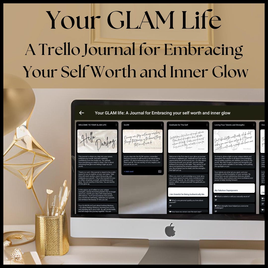 Self-worth Journal Trello Template | Digital Self-reflection ...