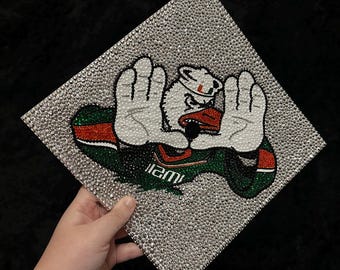 Custom Rhinestone Logo Graduation Cap Topper - College, High School ...