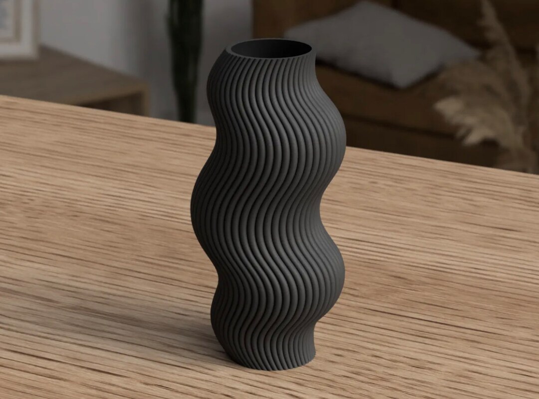 Wavy Vase PLA Vase Curved Vase 3d Printed Vase - Etsy