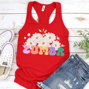 Zumba Flower Tank Top, Zumba Workout Shirt, Zumba T-shirt, Zumba Wear ...