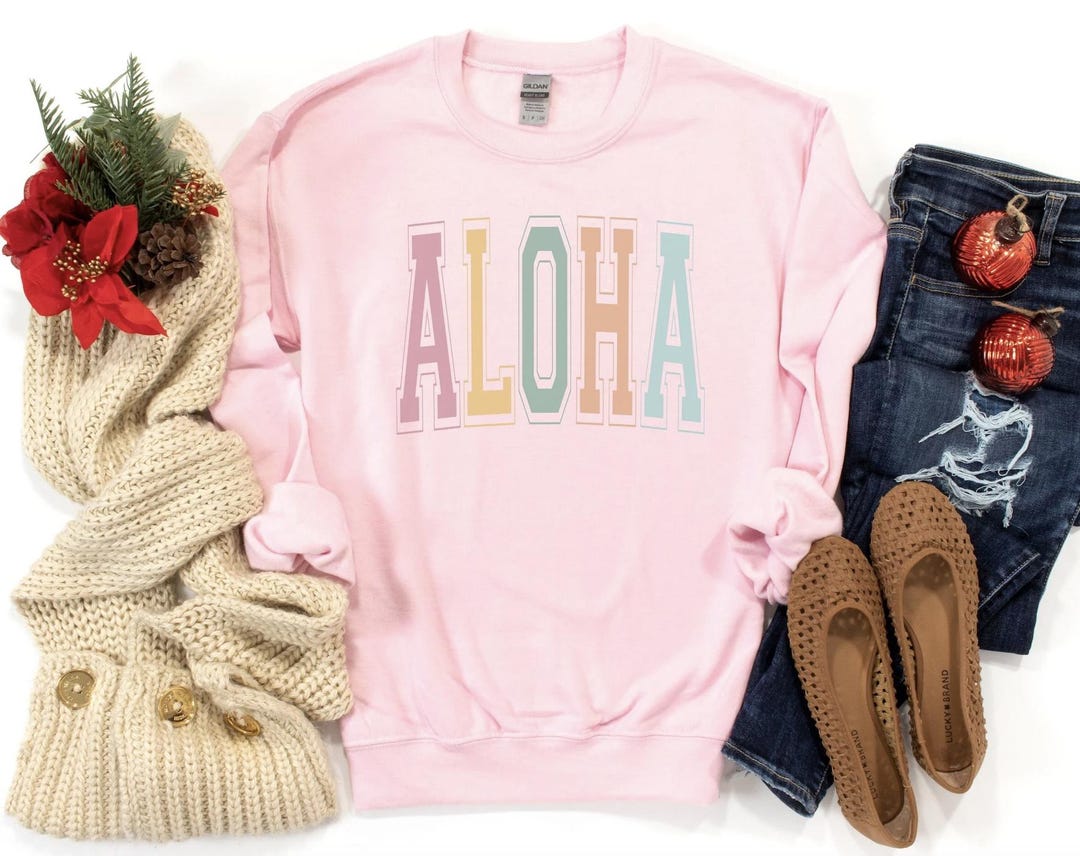 Aloha Sweatshirt, Hawaii Vacation Crewneck Pullover - Etsy