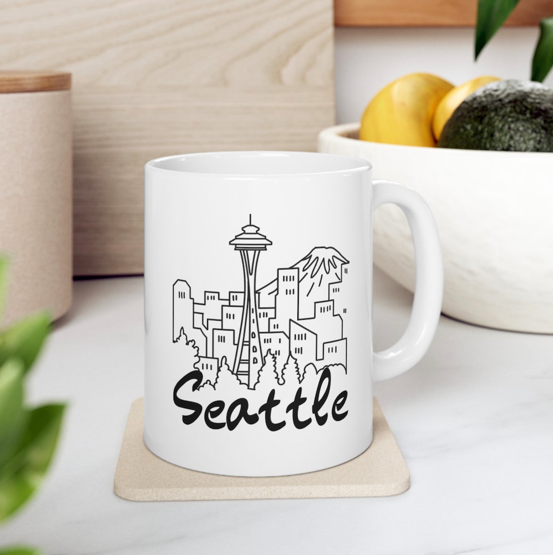 Seattle Skyline Coffee Mug, Cityscape Ceramic Mug, Travel Gift - Etsy