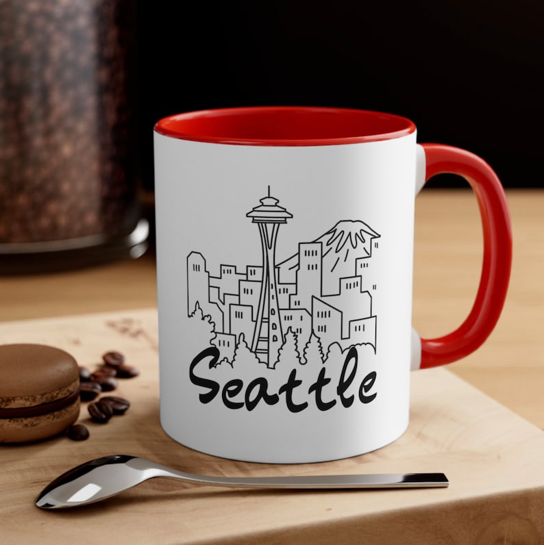 Seattle Mug, Skyline Mug, State Mug, Cute Seattle Mug, Seattle Coffee ...