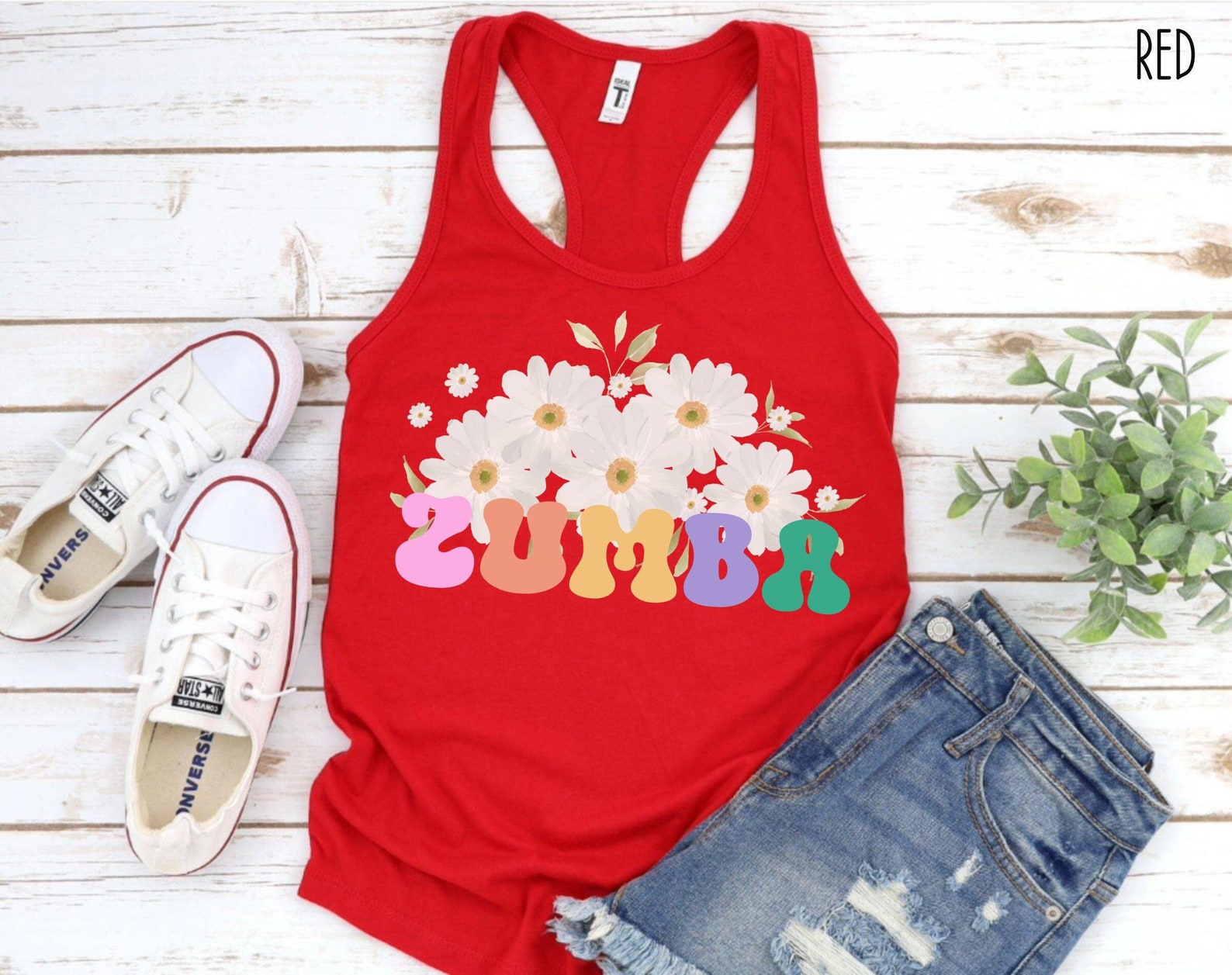 Zumba Flower Tank Top, Zumba Workout Shirt, Zumba T-shirt, Zumba Wear ...