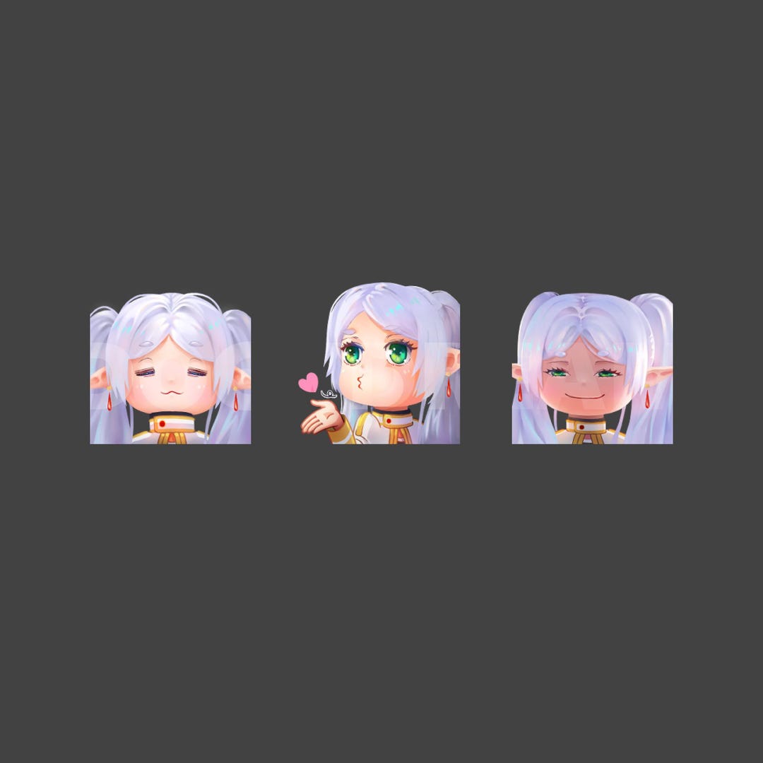 Frieren 3 Digital Emote Pack for Twitch, Discord, Youtube - Adorable ...