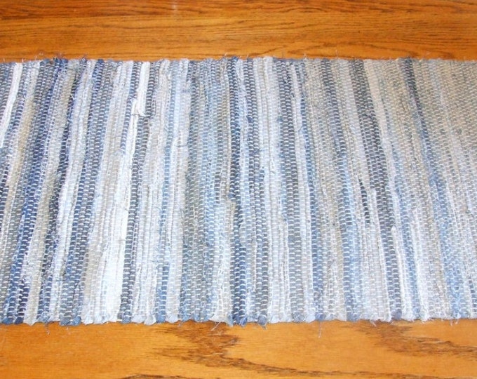 DENIM WOVEN Rag Table Runner/narrow Rug TRMD34 - Etsy