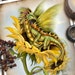 Summer Dragon / Dragon Art Print / Dragon / Sunflower Dragon / Fantasy ...