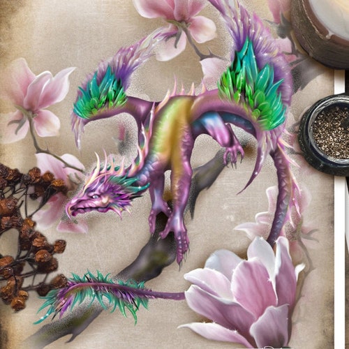 Spring Dragon / Fantasy Art Print / Fantasy Painting / Dragon - Etsy