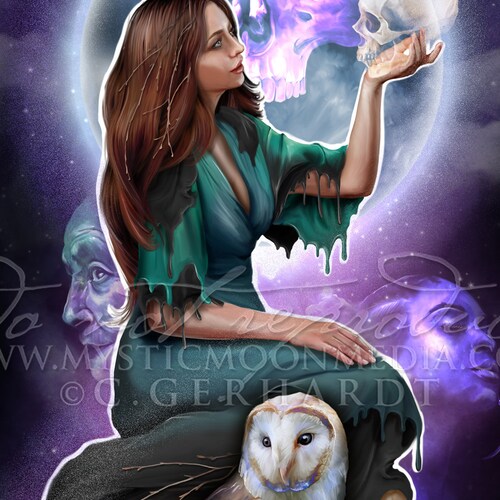Reach Out / Cold Moon / Art Prints / the Witching Hour Oracle - Etsy