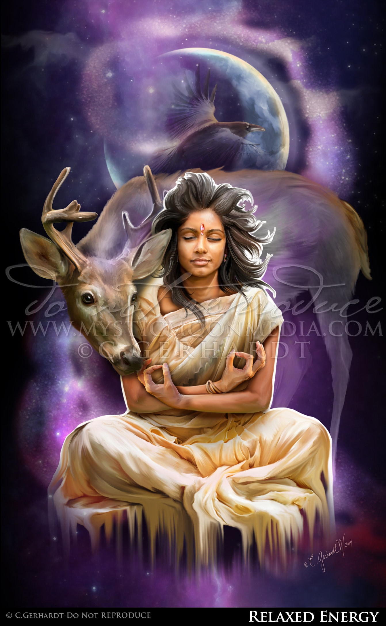 Relaxed Energy / Buck Moon / Art Prints / The Witching Hour | Etsy