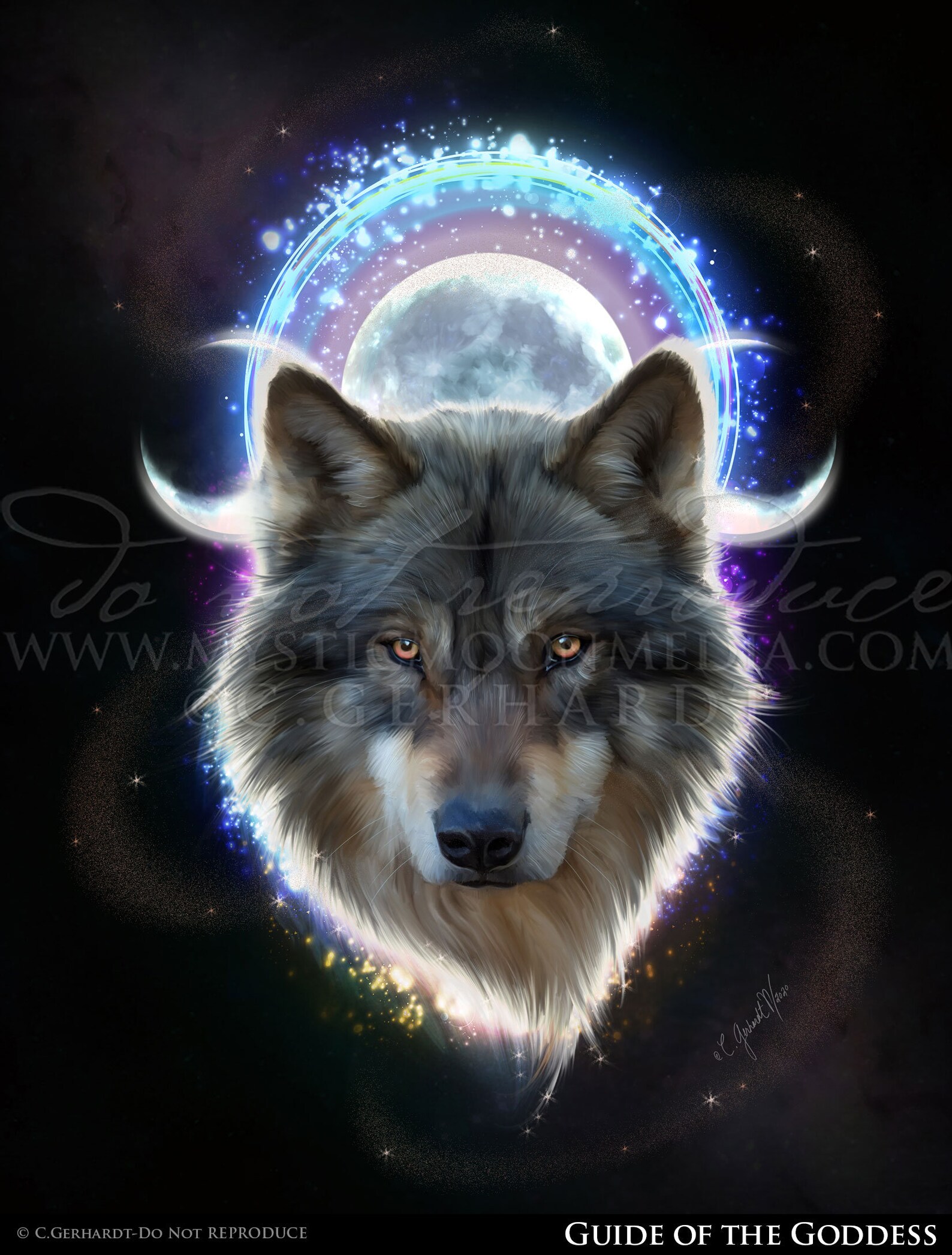 Guide of the Goddess / Pagan Art / Fantasy Art / Wolf / Pagan - Etsy
