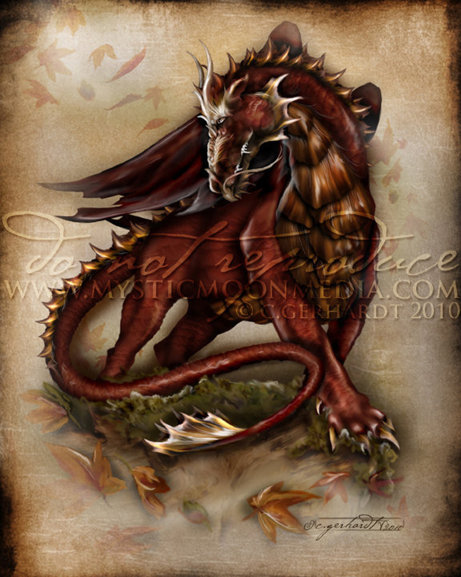 Autumn Dragon / Fantasy Art Print / Fantasy Painting / Dragon - Etsy