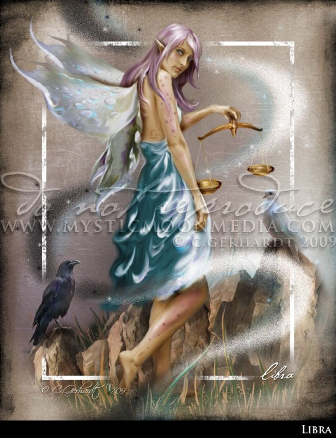Libra / Zodiac Poster / Print / Fairy Art / Fairy Painting / Fantasy ...
