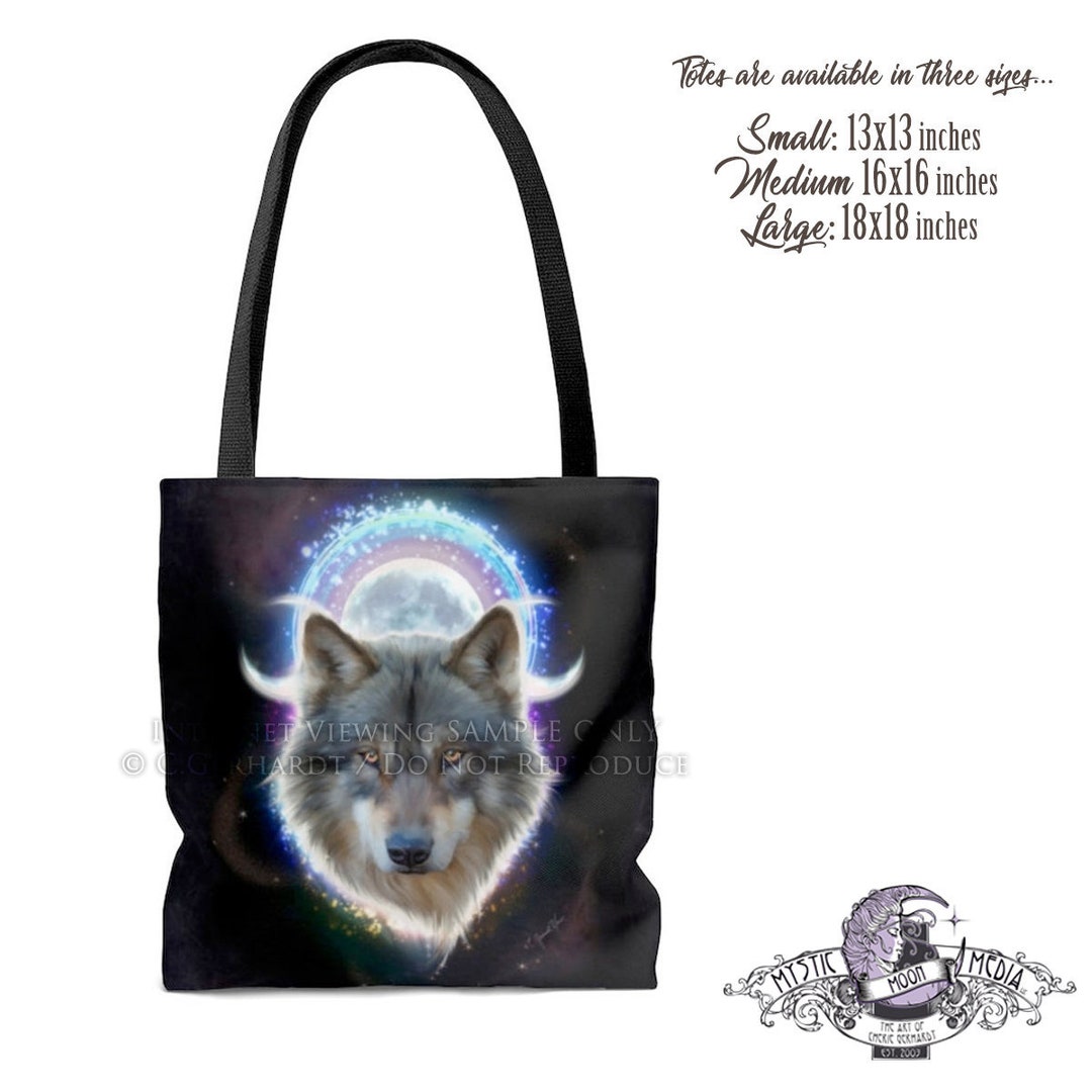 Guide of the Goddess / Wolf / Tote Bags for Women / Witchy Art - Etsy