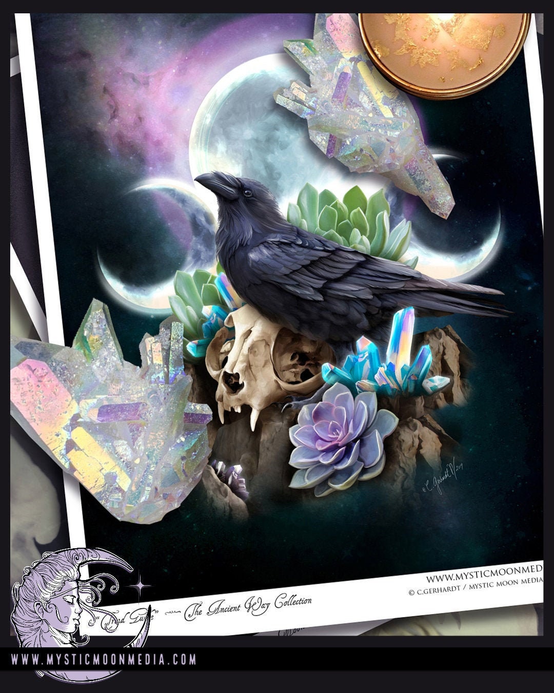 Triad Guide / Raven Art Print / Wiccan Altar / Wiccan Art / Pagan ...