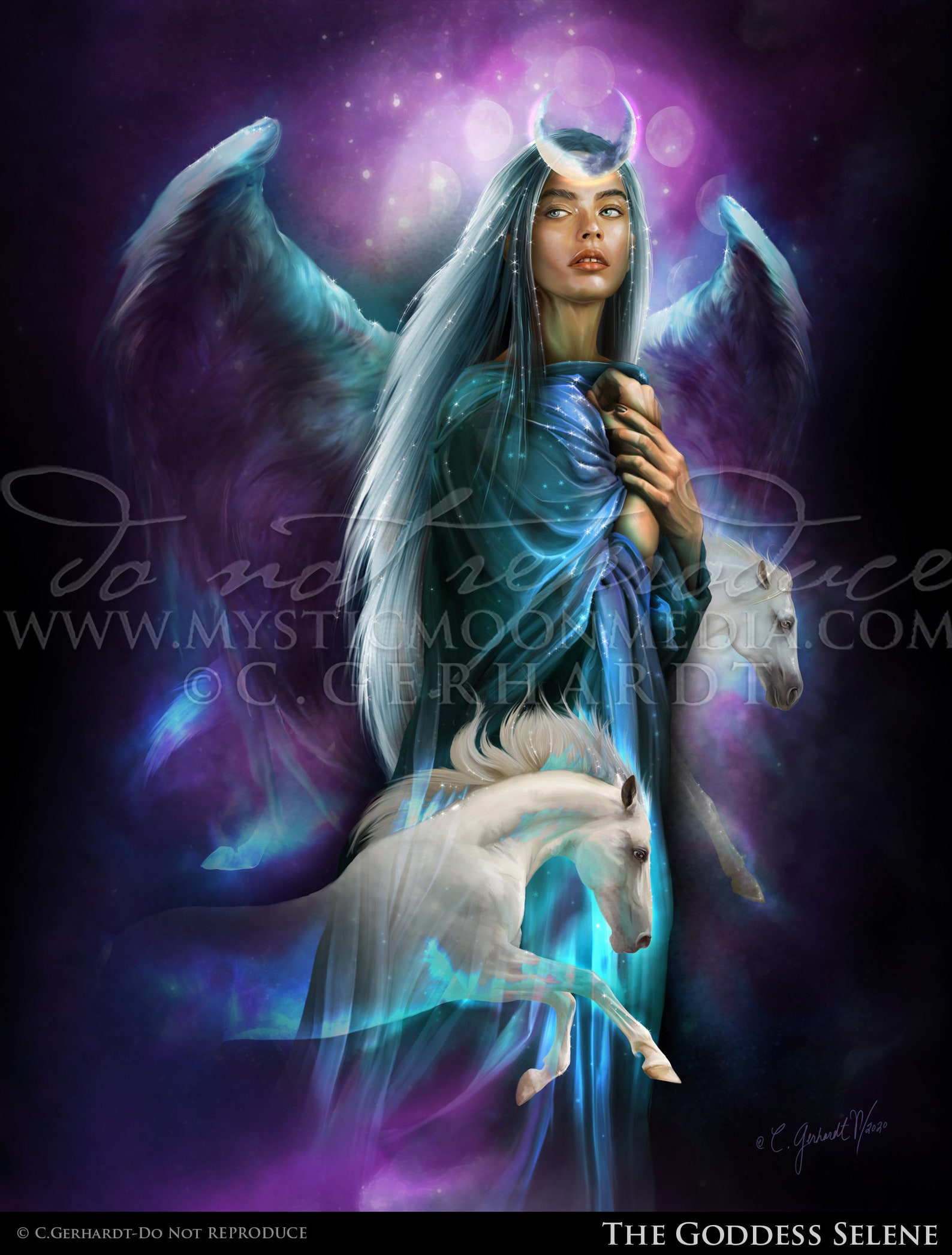 The Goddess Selene / Fantasy Art / Fantasy Painting / Greek - Etsy