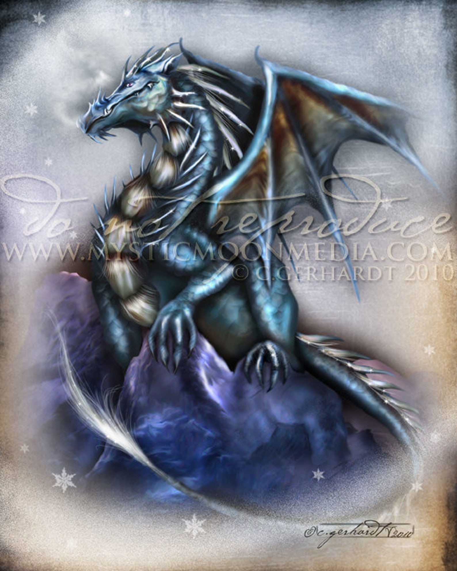 Winter Dragon / Fantasy Art / Fantasy Painting / Dragon Print - Etsy