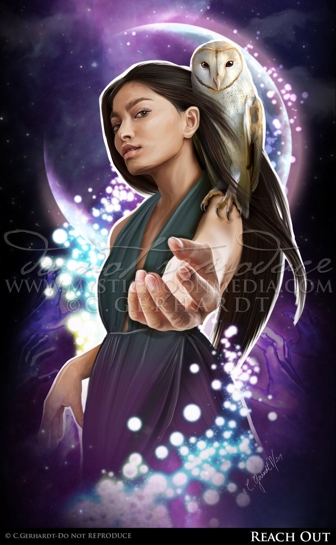 Reach Out / Cold Moon / Art Prints / the Witching Hour Oracle / Wiccan ...