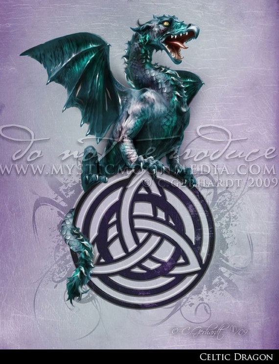 Celtic Dragon / Poster / Dragon Art / Dragon Painting / | Etsy Canada