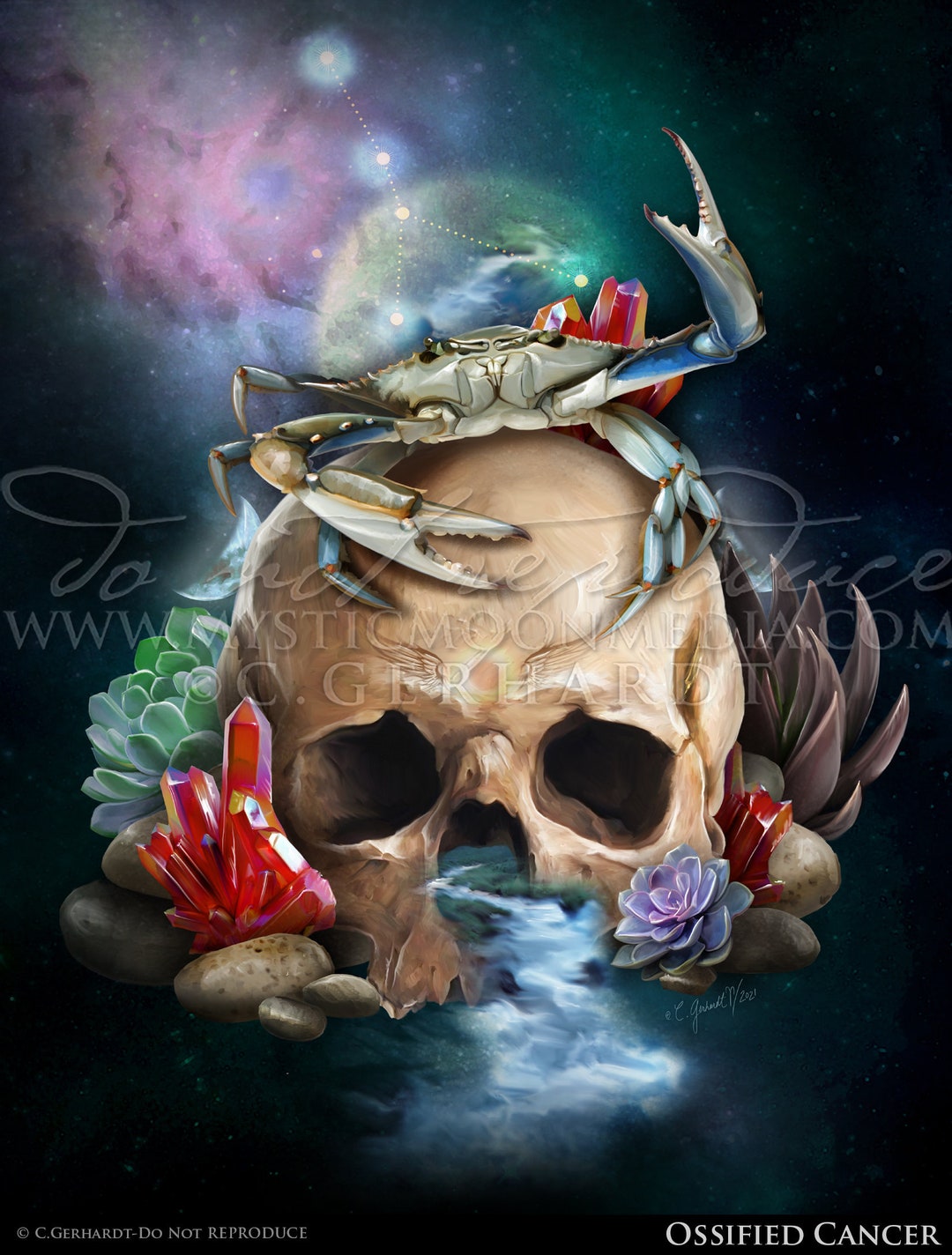 Ossified Cancer / Zodiac Poster / Gemini Print / Zodiac Sign / Fantasy ...