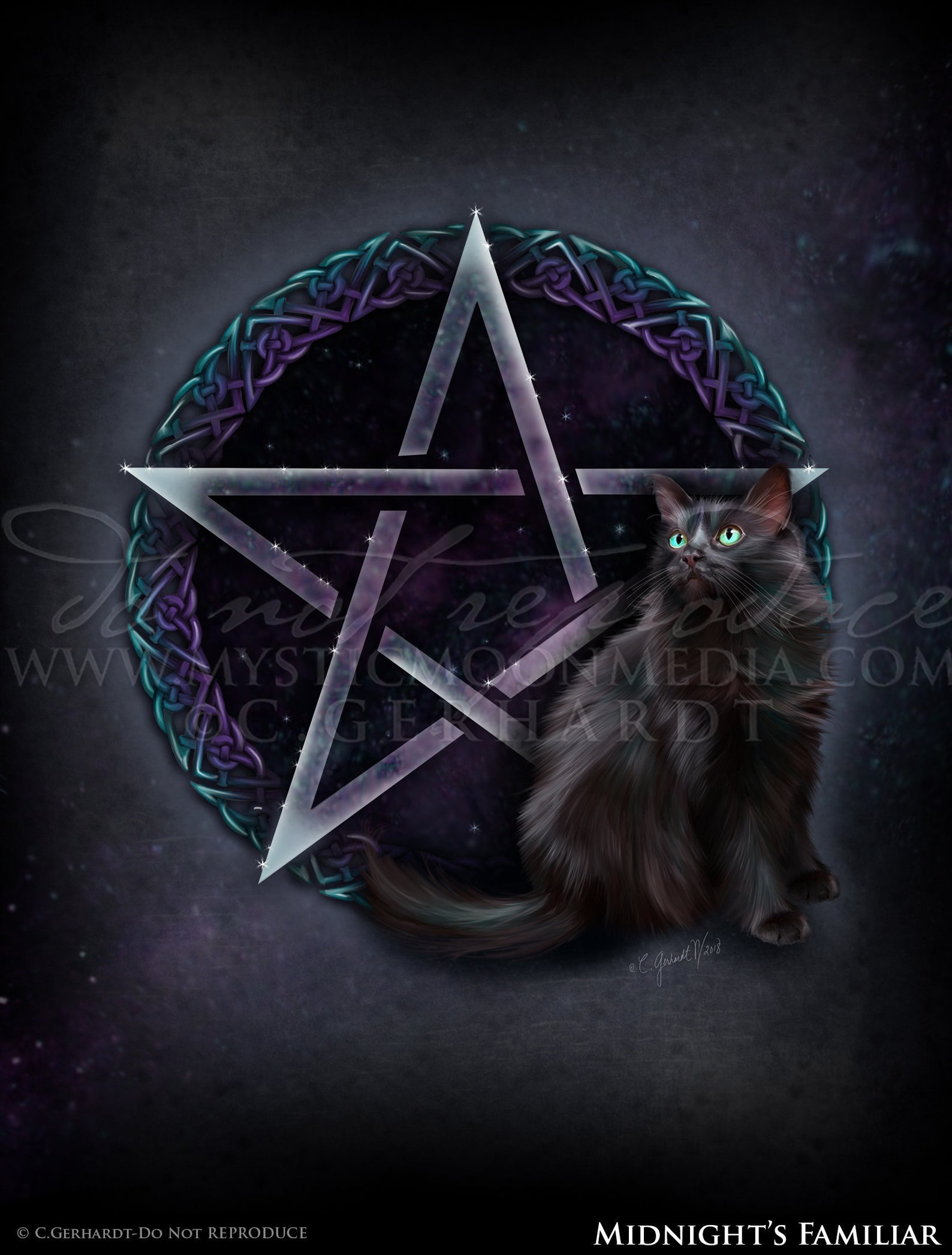 Midnights Familiar / Black Cat Art Poster / Altar / Wiccan Art - Etsy ...