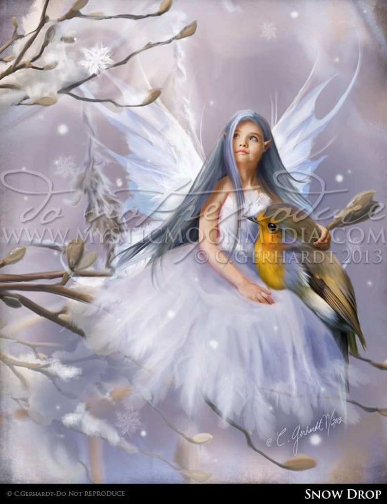 Snow Drop / Fantasy Art / Fantasy Painting / Fairy Print / | Etsy
