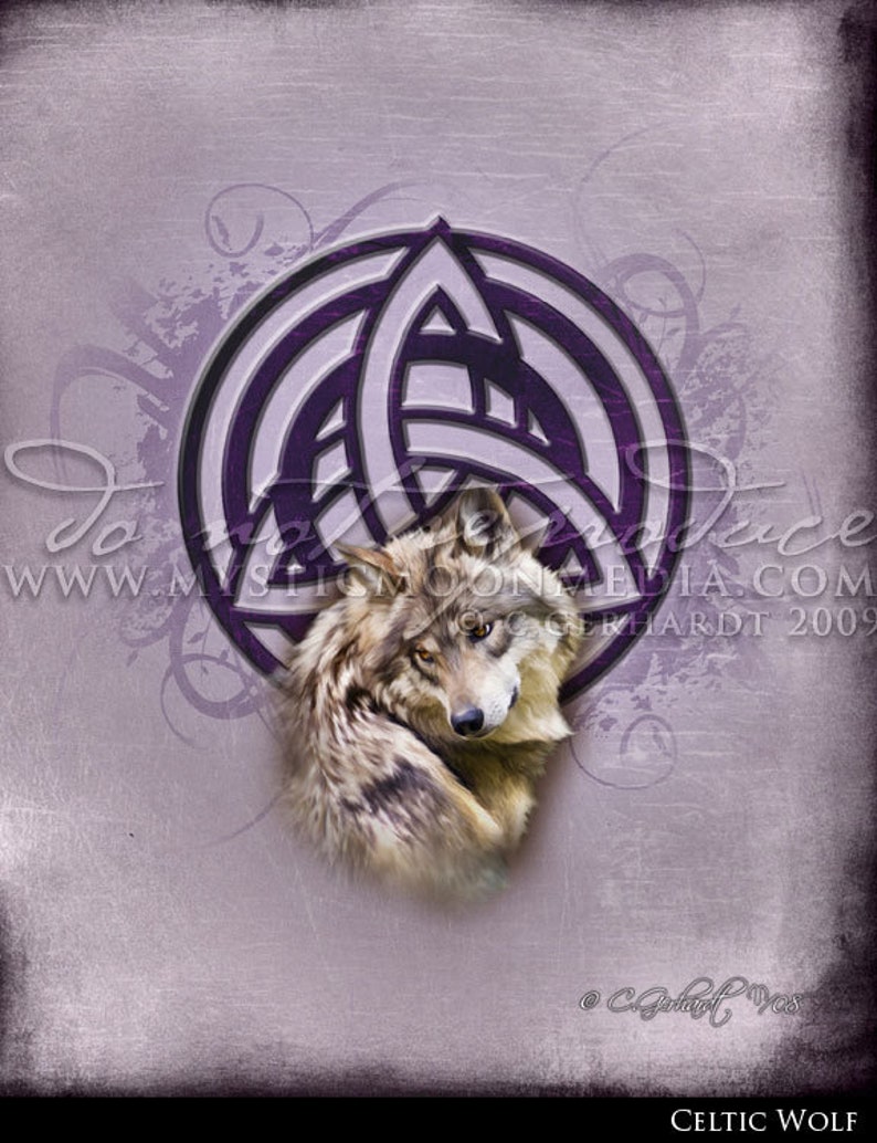 Celtic Wolf / Print / Wolf Art / Wildlife Painting / Fantasy | Etsy
