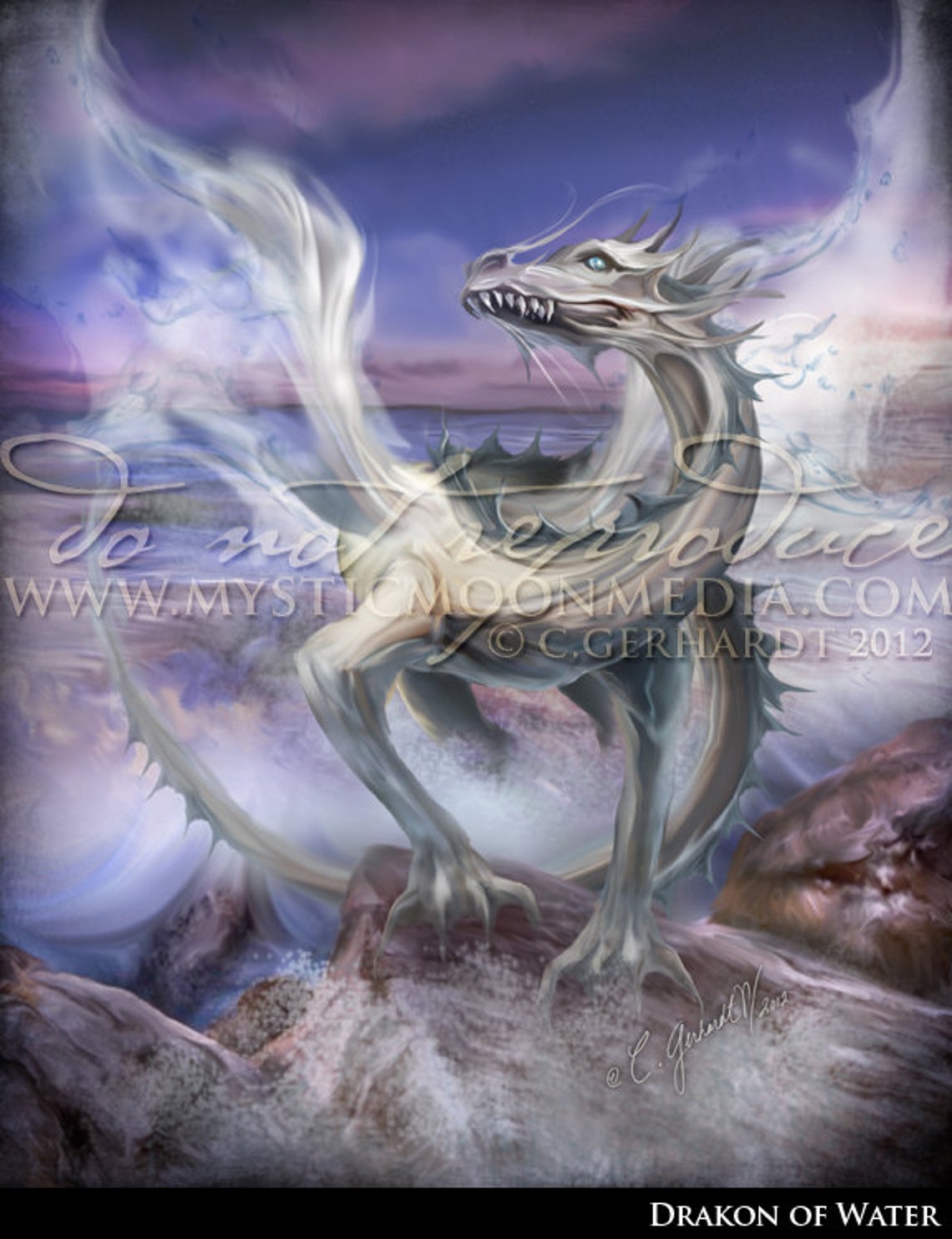 Dragon of Water / Fantasy Art Print / Fantasy Painting / | Etsy