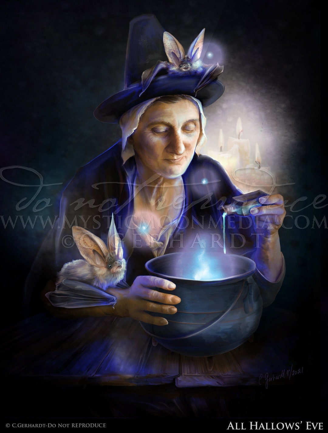 All Hallows' Eve / Witch Art / Fantasy Art / Big Eared Bats / Pagan ...
