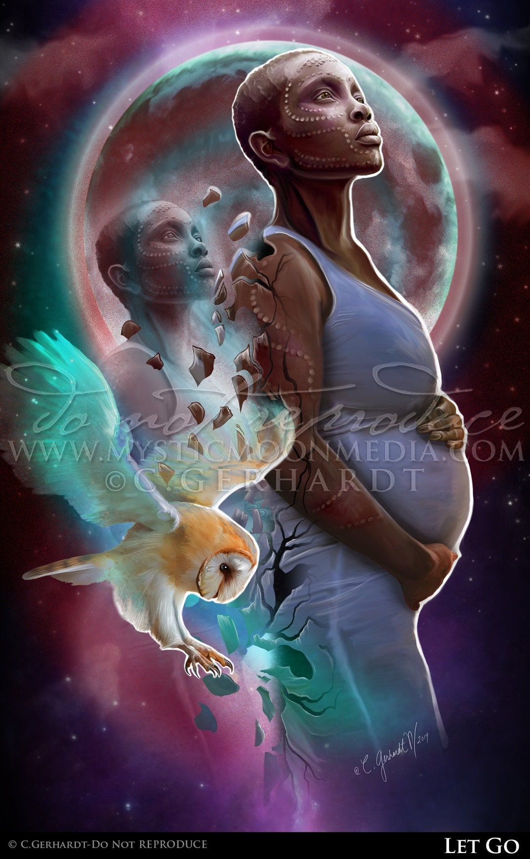 Let Go / Blood Moon / Art Prints / the Witching Hour Oracle / Wiccan ...