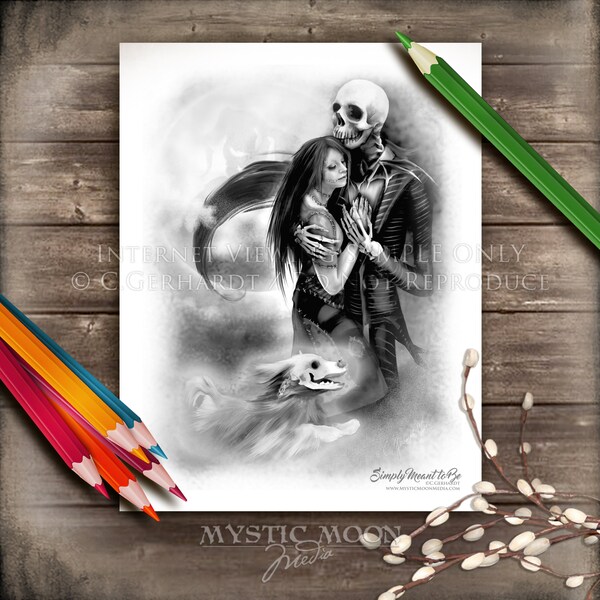 Jack And Sally Coloring Page Etsy
