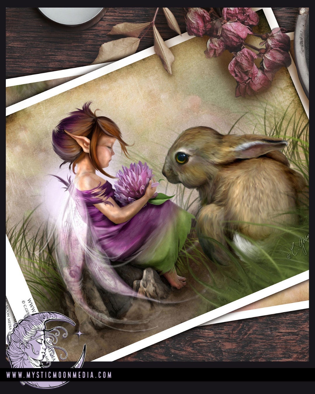 Clover / Fairy Child / Rabbit / Bunny / Fairy Wings / Fairy Art / Fairy ...