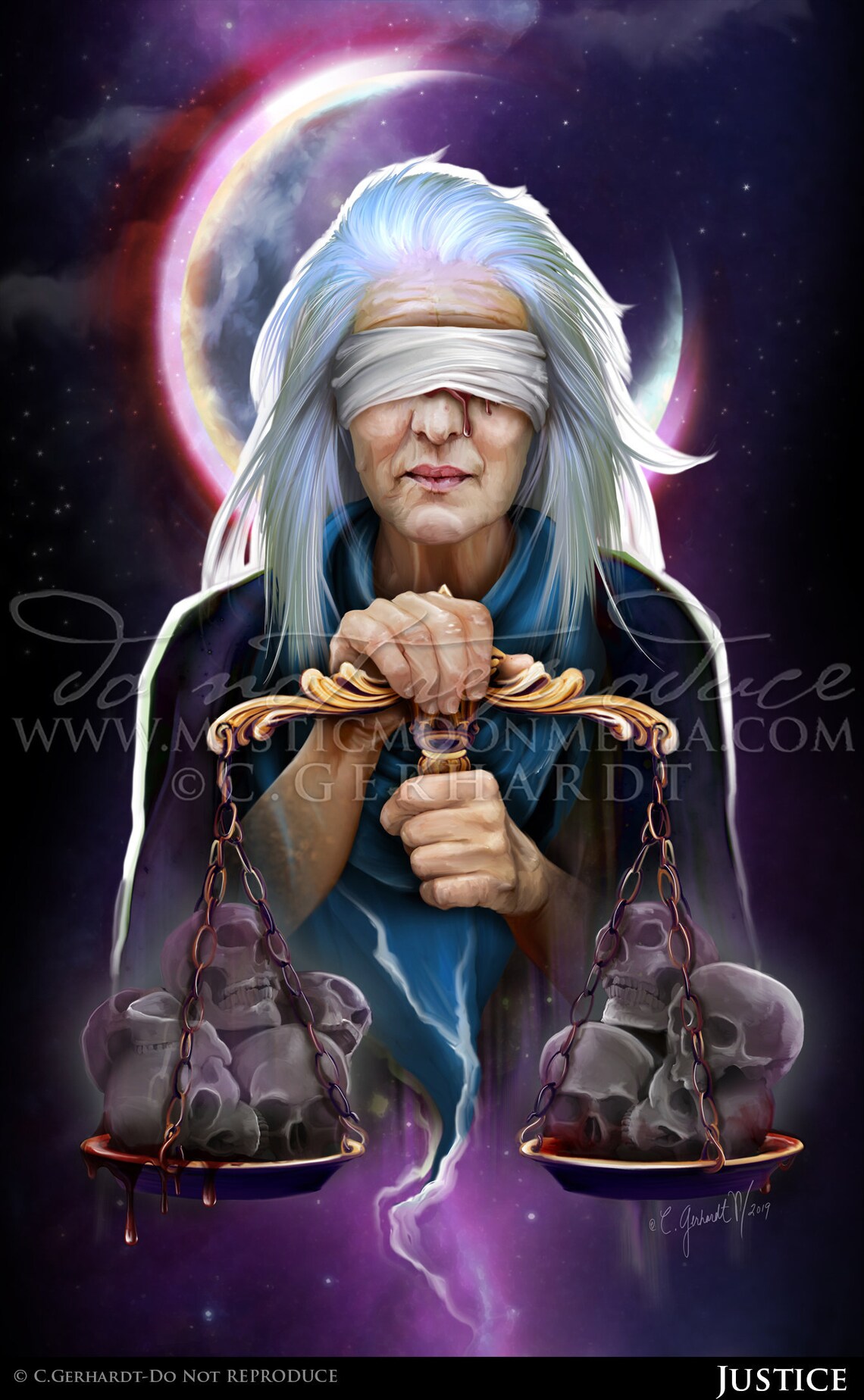 Justice / Blood Moon / Art Prints / The Witching Hour Oracle / | Etsy