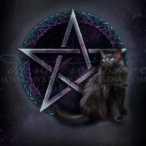 Midnight's Familiar / Pagan Art / Fantasy Art/ Black Cat / Pagan Altar ...