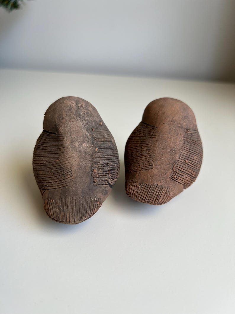 Vintage Peruvian Pottery Bird Figurines - Pair of Hand-painted ...