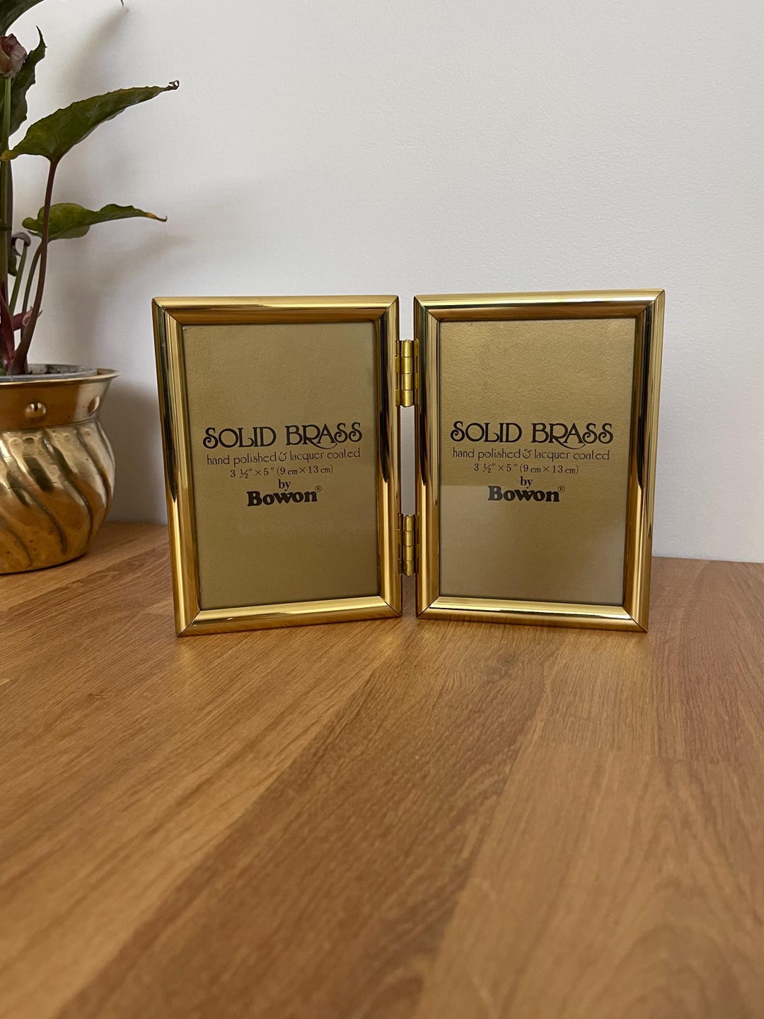 Vintage Solid Brass Double Side Photo Frame, 9x13cm Gold Photo Frame by ...