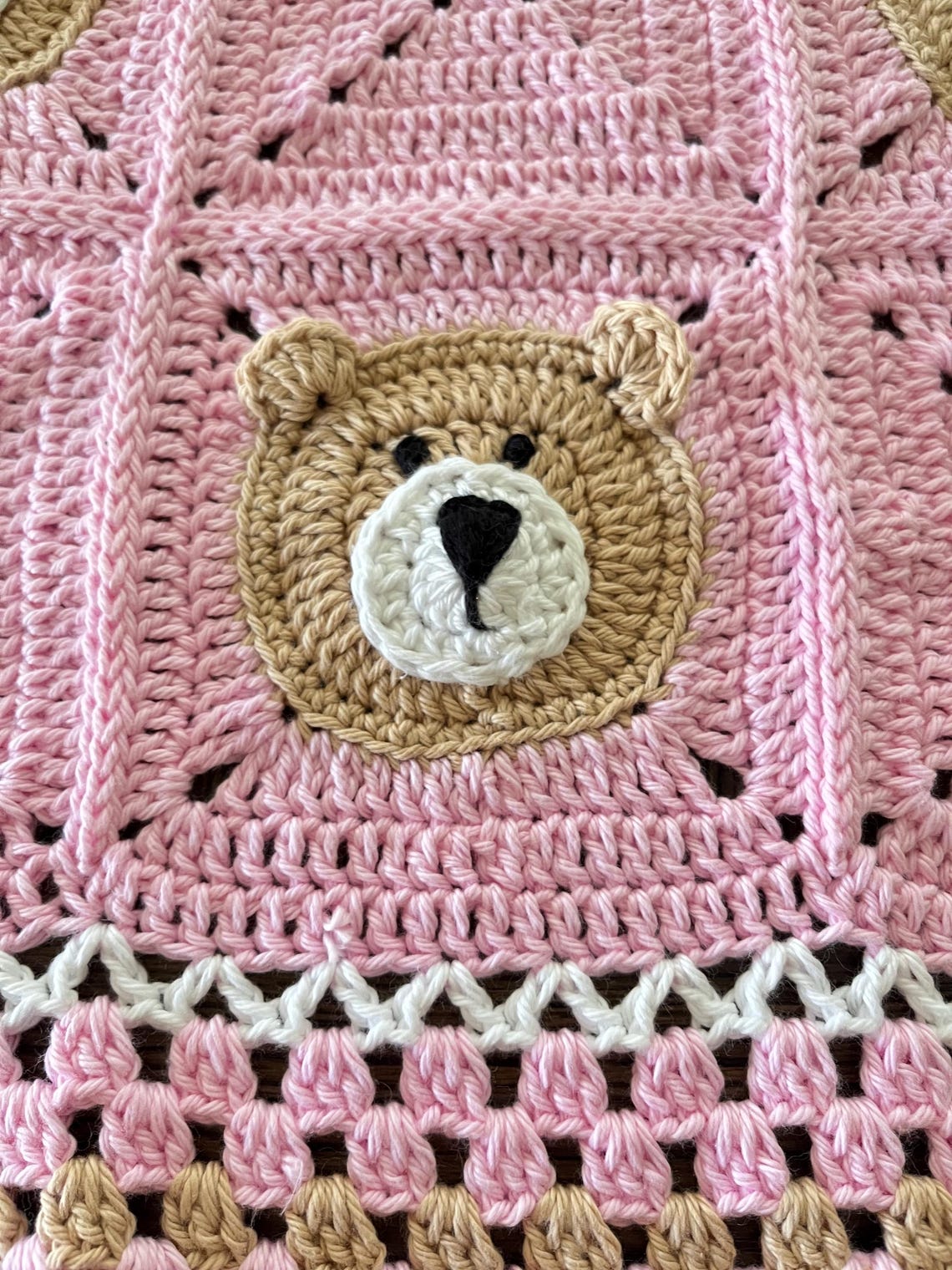 Pink Bear Baby Blanket - Etsy
