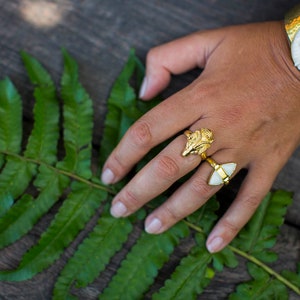 Air & Earth Ring, Triangle Ring, Geometric Ring, Sacred Geometry Ring ...